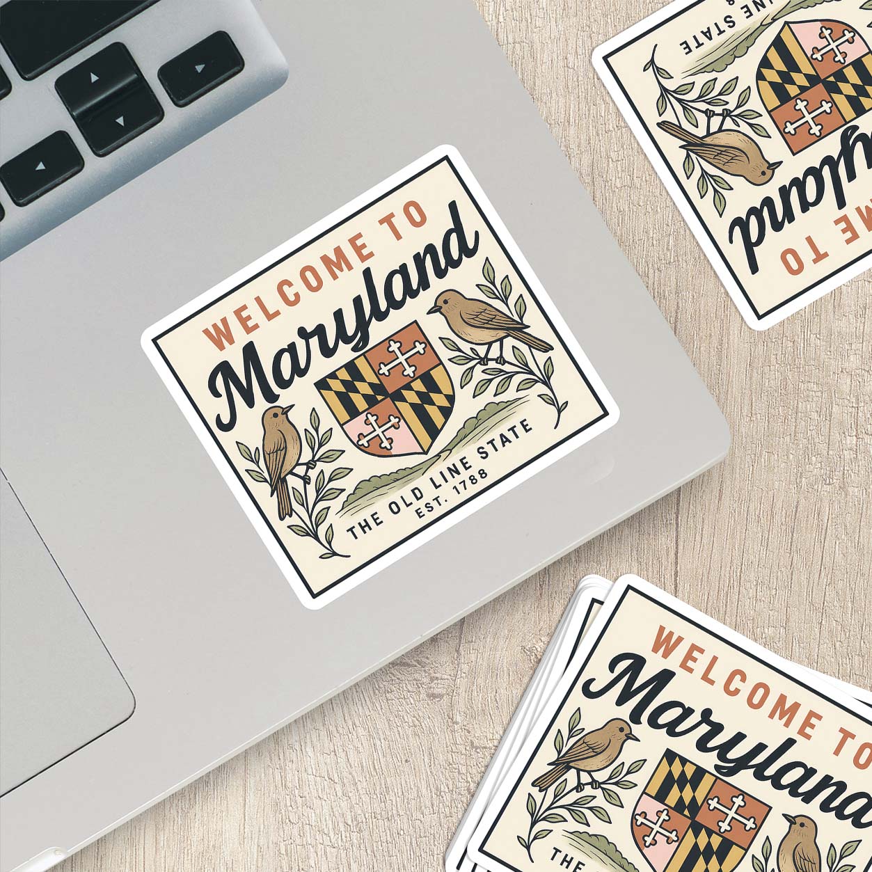 Welcome to Maryland Vinyl Sticker – Vintage State Travel Decal – Tweed & Co